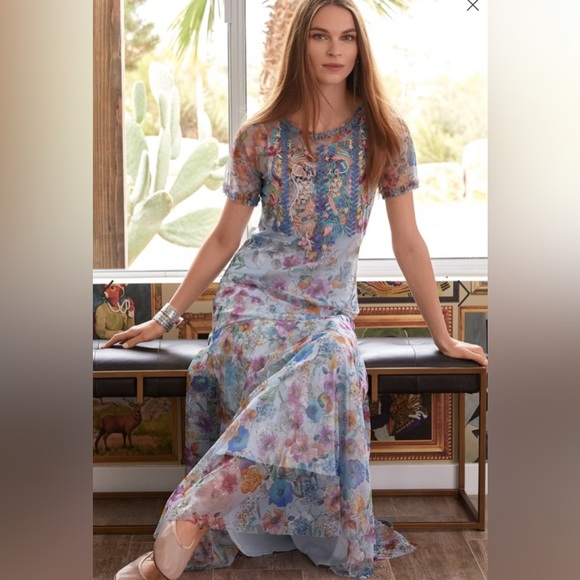 Johnny Was | Dresses | Johnny Was Flora Dancer Maxi Mesh Dress New With ...